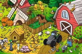 TREFL Puzzle Treflíci na farmě / 60 dílků / 33 × 22 cm / věk 4+