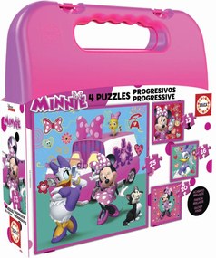 Puzzle educa puzzle v kufříku minnie a daisy 4v1 (12,16,20,25 dílků)