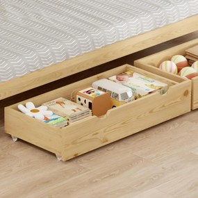 Postel s přistýlkou a úložným prostorem, 90x200, přírodní, ELARA Kondela 0000412691