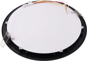 T-LED Černý vestavný LED panel kulatý 174mm 12W 24V CCT 102209