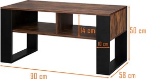 Velaco Konferenční kávový stolek TAB 2 90, dub/černá
