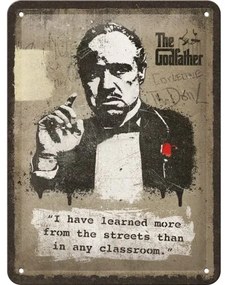 Plechová cedule The Godfather - Learn from the streets, (15 x 20 cm)