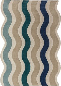 Modrý ručně tkaný vlněný koberec 140x200 cm Cascade Wool – Flair Rugs