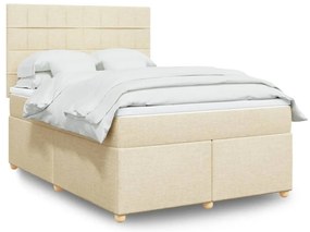 Box spring postel s matrací krémová 160x200 cm textil 3293636