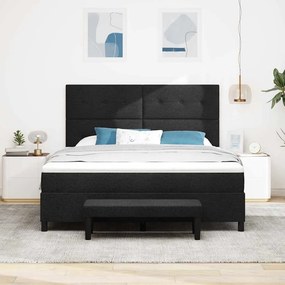 Postel s boxspringem s čelo Černá 180 x 200 cm textil 3344088