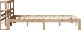 Rám postele s čelem 160 x 200 cm masivní borové dřevo 3306051
