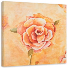 Obraz na plátně Oranžové růže Květiny - 50x50 cm