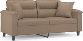 2místná pohovka s polštáři cappuccino 140 cm umělá kůže 3200992