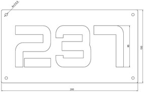 Domovní číslo tabulka lakovaná 14 Velikost: 37 x 20 cm (XL), Odstín: RAL 7016 - Antracit