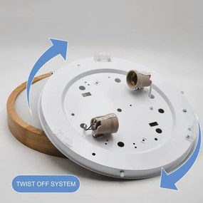Stropní svítidlo OAK SLIM 2xE27/60W/230V dub pr. 37 cm