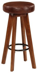 Petromila Barové židle 2 ks pravá kůže a masivní akáciové dřevo