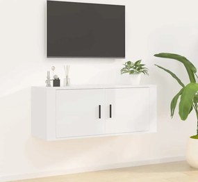 vidaXL Nástěnná TV skříňka 100x34,5x40 cm [816636] Barva: bílá s vysokým leskem