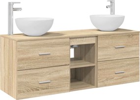 Sada koupelnových skříněk 3 ks Dub sonoma 49,5 x 41 x 64,5 cm 3405805