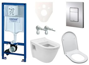 Cenově zvýhodněný závěsný WC set Grohe do lehkých stěn / předstěnová montáž+ WC Vitra Integra vč. sedátka 38528SET-KH