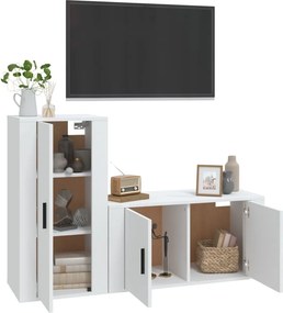2dílný set TV skříněk bílý kompozitní dřevo 3188470