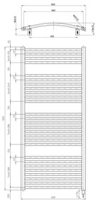 Aqualine ORBIT-E elektrické otopné těleso oblé 600x1320 mm, 600 W, bílá - ILEO36T