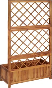 Vyvýšený záhon s treláží 85x38x150 cm masivní akáciové dřevo 316542