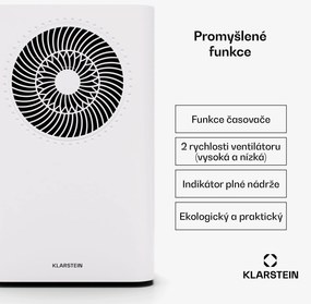 Klarstein CircleDry Smart 12 L odvlhčovač, 12 l/den, 260 W, 24 m², WiFi, časovač, filtr
