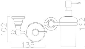 SAPHO DIAMOND retro dávkovač mýdla, 200ml, mléčné sklo, bronz 1318-19