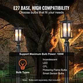 2 PC Soumrak do úsvitu Svítidlo na sloup venkovní lampy 450 mm Držák na sloup