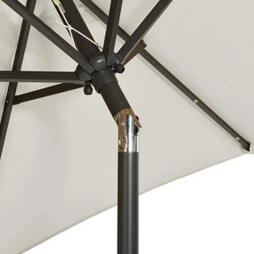 Zahradní slunečník s LED osvětlením pískový 200 x 211 cm hliník 313557