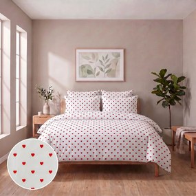 Kvalitex Bavlněné povlečení renforcé Srdíčka červená 1x 200/200, 2x 70/90cm