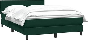 Box spring postel s matrací tmavě zelená 160x220 cm samet 3316458