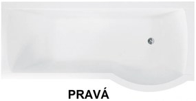 BESCO Asymetrická vana INSPIRO včetně vanové zástěny BARVA rámu - Hliník leštěný, Nožičky k vaně - Bez nožiček, Rozměr vany - 160 × 70 cm, Výplň - Čiré bezpečnostní sklo - 5 mm, Způsob provedení - Pravé VANINSPIR160P