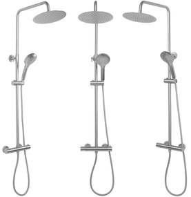 Rea Vincent, sprchový set s termostatickou baterií a dešťovou hlavicí 25cm, nikl matný, REA-P6603