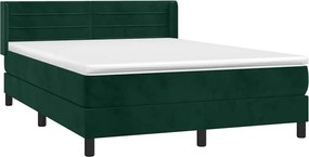 Box spring postel s matrací tmavě zelená 140x190 cm samet 3131018
