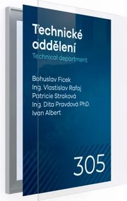 ACCEPT Dveřní tabulka Plato X 148 x 210 mm (stříbrná) - stříbrná tabulka
