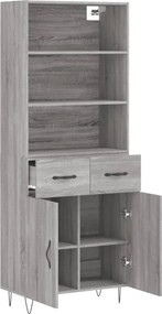 Skříň highboard šedá sonoma 69,5 x 34 x 180 cm kompozitní dřevo 3200551