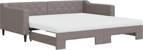 Válenda s přistýlkou a matracemi taupe 100 x 200 cm textil 3197452