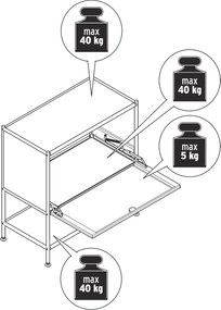 Tchibo - Kovová odkládací skříňka »Cn3« s výklopnými dvířky, hnědošedá