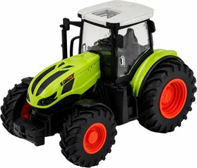 LEAN Toys Zemědělský traktor s vyklápěcím přívěsem, dálkově ovládaný RC, zelený, měřítko 1:24