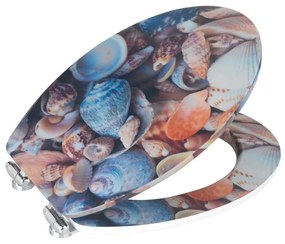 WC sedátko s 3D obrázkem a snadným zavíráním Wenko Sea Shell, 44,5 x 38 cm