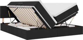 Postel s úložným prostorem s čelo Černá 200 x 200 cm Umělá kůže 3370921