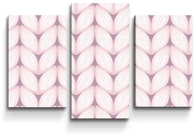 Sablio Obraz - 3-dílný Bledě růžové pletení - 75x50 cm