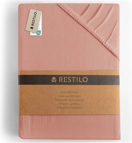 Napínací prostěradlo broskvové jersey 240x220 cm Amber – Restilo