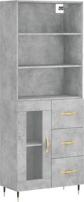 Skříň highboard betonově šedá 69,5x34x180 cm kompozitní dřevo 3189489