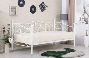 Kovová postel SUMATRA 90x200 bílá