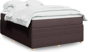 Box spring postel s matrací tmavě hnědá 140x190 cm textil 3285570