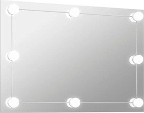 vidaXL Nástěnné zrcadlo bez rámu s LED osvětlením obdélníkové sklo [3078645]