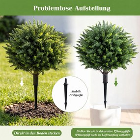 Costway Sada 2 umělých rostlin se zemním klasem 70 cm Umělý cypřiš vyrobený z PE