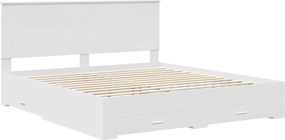 Rám postele se zásuvkou Bílá 180 x 200 cm Kompozitní dřevo 3409615