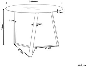 Kulatý skleněný jídelní stůl ⌀ 100 cm černý KEBRI Beliani