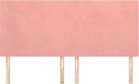 Čelo postele růžové 160x5x118/128 cm sametové 3116111