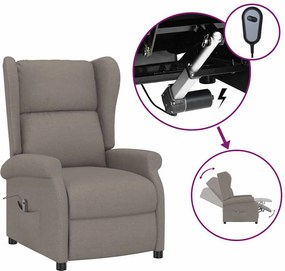 Elektrické polohovací křeslo ušák taupe textil 3098327