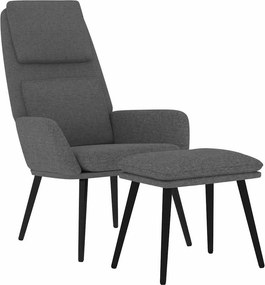 Relaxační křeslo se stoličkou světle šedé textil 3097768
