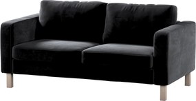 Potah na pohovku IKEA Karlstad 2-místná, nerozkládací, krátký barva černá látka lesklé, sametová
